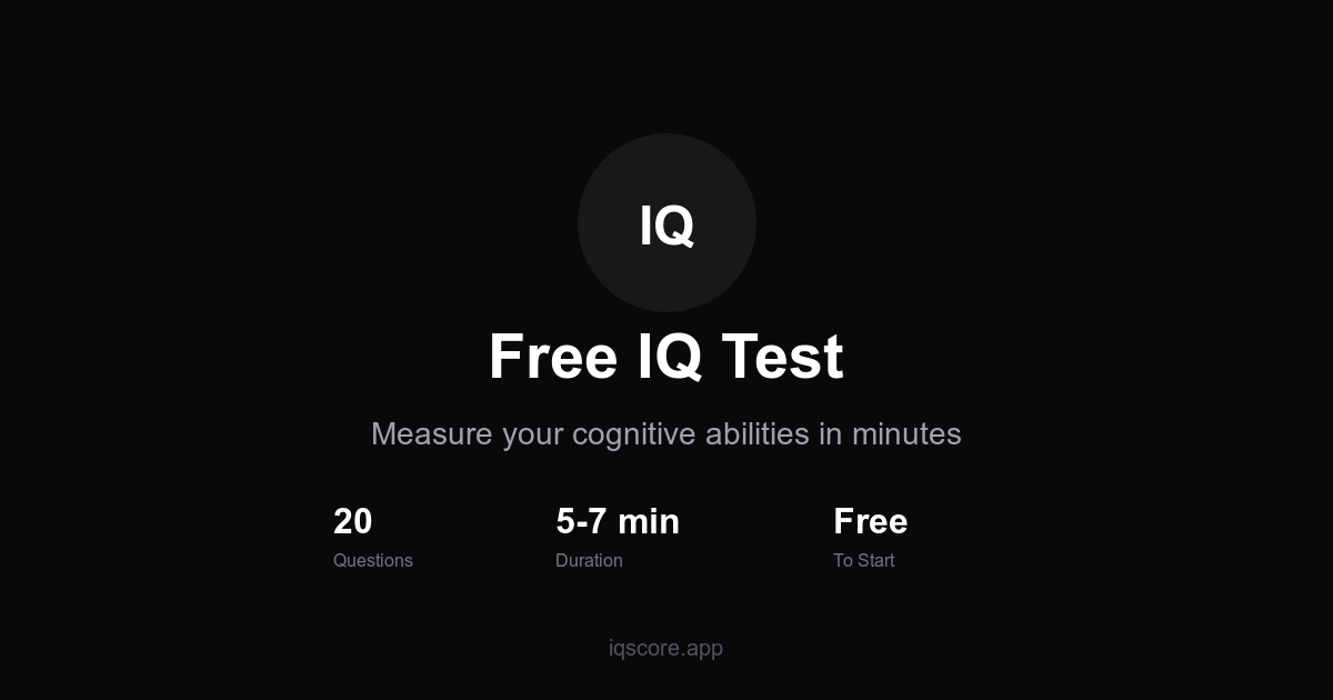 IQ Score — Fluid Intelligence & Logic Assessment 2026 | Standardized ...